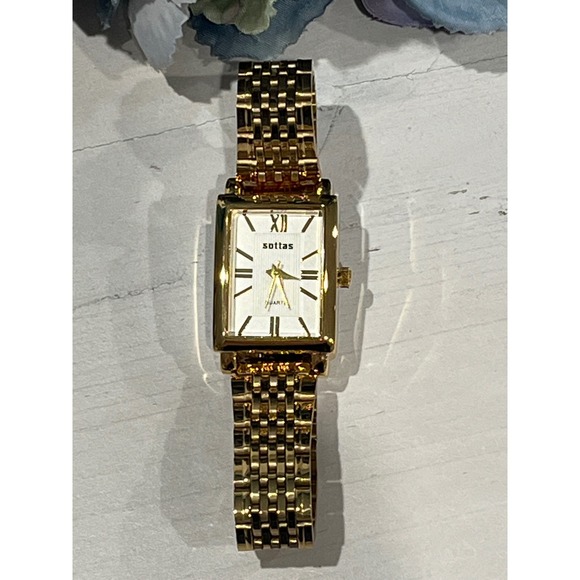 Sottas | Accessories | Sottas Gold Watch Rectangular Face Quartz ...